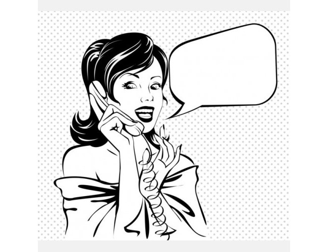 טפט אשה מדברת בטלפון מבית FINKI | הדירה פורטל לעיצוב הבית